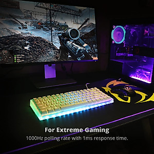 DREVO Gramr Full RGB Wired 84-Key Mechanical Gaming Keyboard with Switch Hot-Swappable Design, Full-Body RGB,TKL 75% Compact, Detachable USB-C Cable, Gateron Switch (Gateron Brown Switch, White)