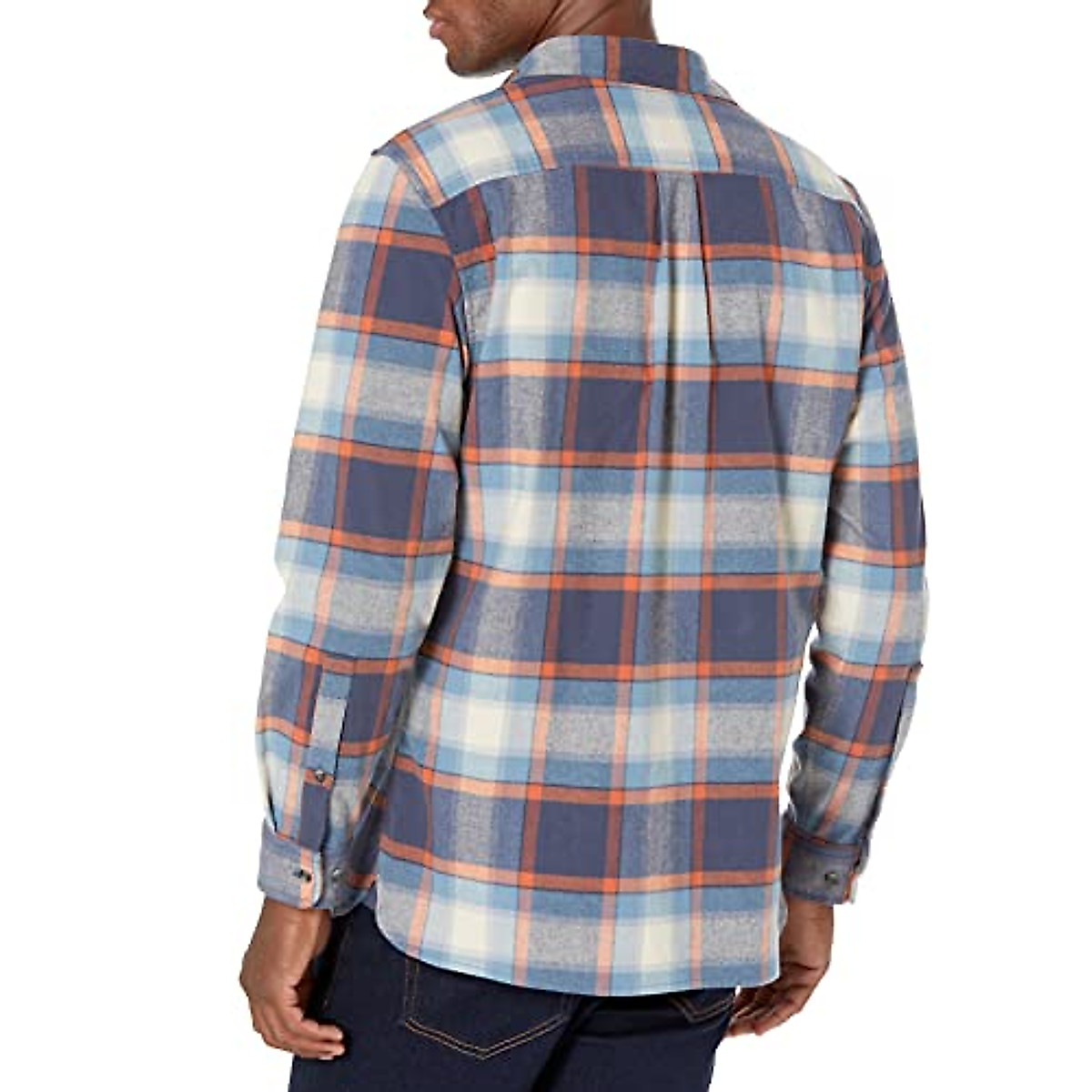 Amazon Aware Men's Regular-Fit Long-Sleeve Flannel Shirt, Blue Plaid, X-Large