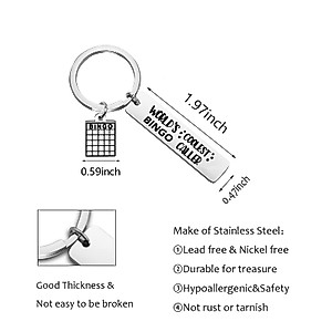 WSNANG Funny Bingo Player Gift World's Coolest Bingo Caller Keychain Bingo Winner Gift Bingo Lover Gift (Bingo Caller KC)