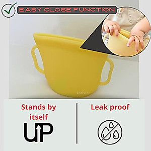 Platinum Silicone Reusable Snack Storage Bags | Snack Bags, Dual Purpose, 4 oz Set of 10, with Erasable Bag Marker, Freezer Storing Pouches 4 ounce | purifyou