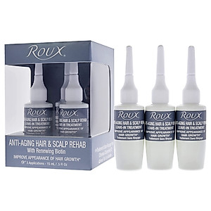 Roux Anti-Aging Hair & Scalp Rehab, Leave In Treatment Formulated with Renewing Biotin, 3 Applications, .5 Fl Oz