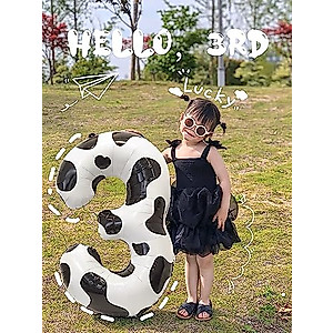 Gallasy 40-Inch Cow Print Number Balloon, Huge Cow Number 30 Foil Helium Balloon for 30th Birthday Party Decoration, 30th Anniversary, 30th Birthday Decorations for Women & Men