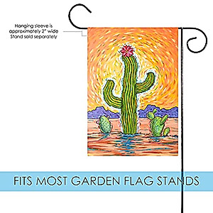 Toland Home Garden 1112540 Groovy Cactus Summer Flag 12x18 Inch Double Sided for Outdoor Desert House Yard Decoration