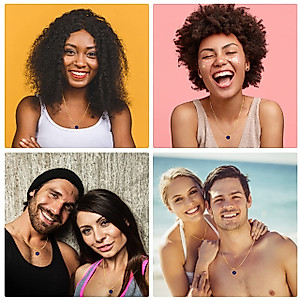 14K Gold Filled Box Chain Necklace 20 Inches Long with 10 MM Blue Glass Evil Eye Protection Charm for Women - 14K Gold Filled Jewelry Made in Italy