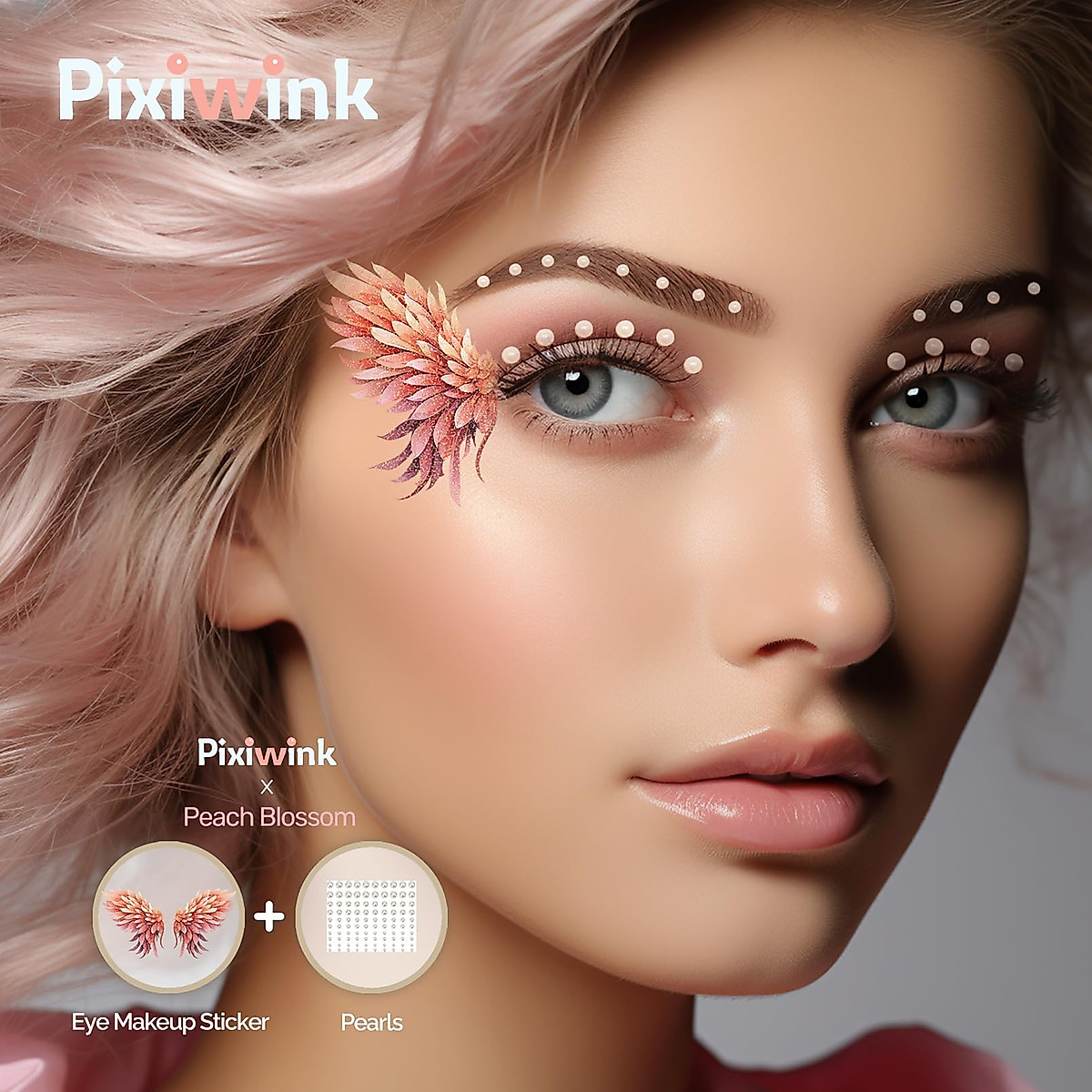 Pixiwink Butterfly Temporary Tattoos and Face Gems Stickers Kit for Women Glitter Butterfly Tattoo Temporary Hair Sticky Gems Stick on Fairy Accessories Adhesive Rhinestone Face Jewels for Makeup Rave