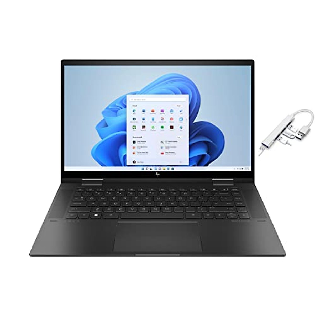 2022 Newest HP Envy X360 2-in-1 15.6" FHD IPS Touch-Screen Laptop | AMD Ryzen 5 5625U (Beat i7-1165G7) | 32GB RAM | 1TG SSD | Backlit Keyboard | Windows 11 Home | with USB3.0 HUB Bundle