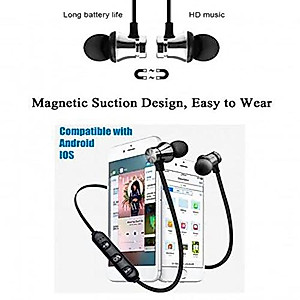 Wireless Magnetic Sport Neckband Headphones (Silver)