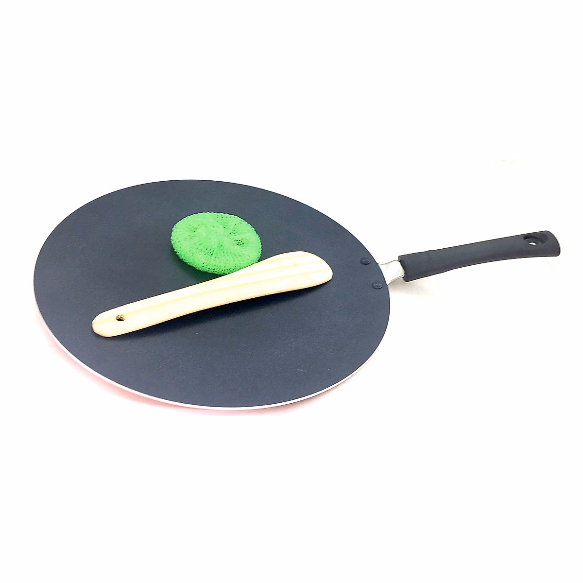Aluminum Non-Stick Roti Pan Frying Pan Chapati Pan Indian Chapati Tawa Concave Aluminum Tava Griddle Crepe Pan Frying Pan for Omelette Pan Paratha Pan Roti Tava Aluminum Chapati Pan(285 MM)