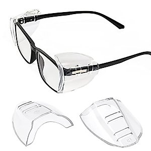 YunTuo 20 Pairs Eye Glasses Side Shields for Prescription Glasses, Slip on Clear Side Shield- Fits Small to Large Eyeglasses