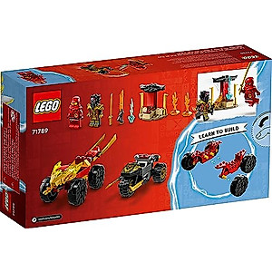 LEGO NINJAGO Kai and Ras’ Car and Bike Battle 71789 Beginner Building Toy Set, Features a Ninja Car Toy and Bike Plus 2 Minifigures, Birthday Gift for Toddlers and Kids Who are Little Ninja Fans