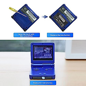 TAYUZH【1000mAh Battery Replacement for Nintendo Gameboy Advance SP Rechargeable Lithium-ion Battery for Nintendo GBA SP AGS-001 SAM-003 with Screwdriver