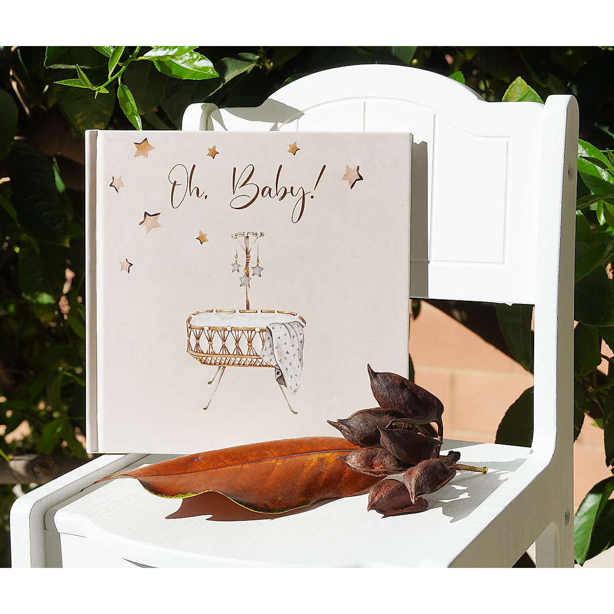 Chamich Baby Shop Chamich Oh Baby Memory Book, Boho Style Baby Photo Album, Gender Neutral Gift For Baby, Baby Photo Journal, Beige, 9 inches X 9 inches