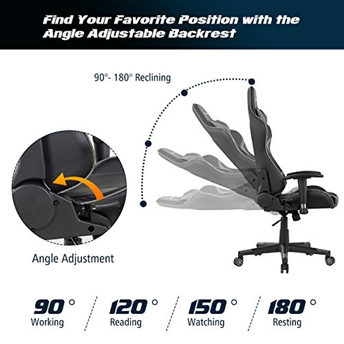 Goplus Gaming Desk & Chair Combo Set, Racing Style X Shaped E-Sport Gamer Desk & PVC Computer Chair w/Cup & Headphone Holder, Mouse Pad, Headrest & Massage Lumbar Support for Home Office (Grey)