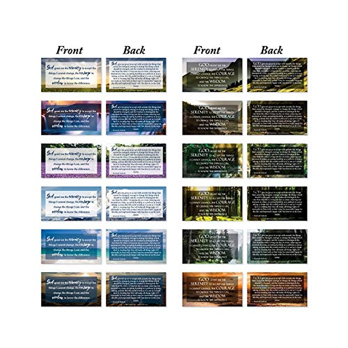 JBH Creations Serenity Prayer Cards - Pack of 48