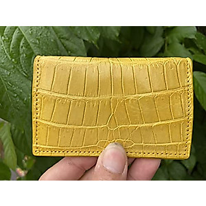 Double side Yellow Crocodile Alligator leather skin Credit Cardholder, leather credit cardcase, leather creditcard cover