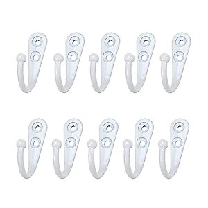 HONJIE 10 Pieces Small Hooks Wall Mounted Coat Hooks,Zinc Alloy Antique Single Hook for Hanging Mug Cup, Bag, Robe, Towels, Keys,White