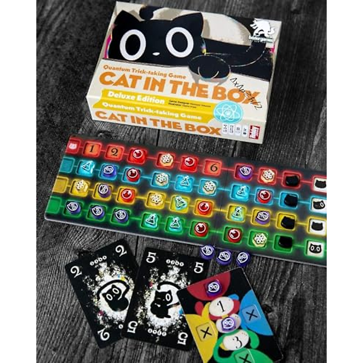 Cat in The Box Deluxe Edition Board Game - Engaging Trick Taking Game with a Quantum Twist for Teens and Adults - Perfect for 2 to 4 Players, 30 Minute Play Time, Ages 10+