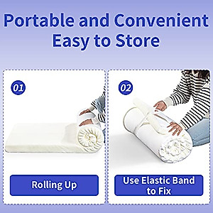 HOMBYS Memory Foam Lash Bed Topper with Removable Cover, 3" Thickness Massage Table Mattress Topper with Elastic Bands, 5-Area Design, Non-Slip Lash Bed Cushion Only (Bed Not Included)