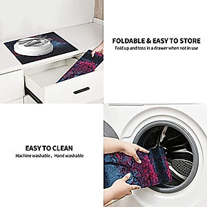 Scenery Tree Printed Drying Mat For Kitchen Ultra Absorbent Microfiber Dishes Drainer Mats Non-Slip Silicone Quick Dry Pad - 18 X 16inch