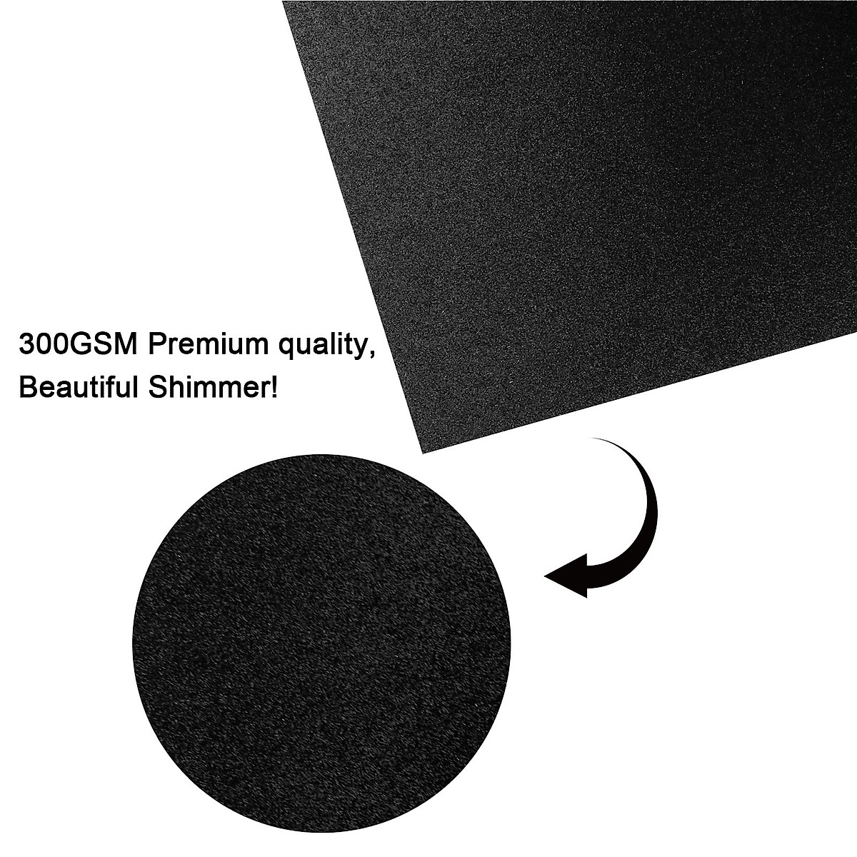 YINUOYOUJIA Black Glitter Cardstock Paper 12 Sheets 12" x 12" Heavyweight Glitter Cardstock Construction Premium Sparkly Paper for Cricut Machine, Craft, Scrapbooking, DIY Projects, Decorations 300GSM