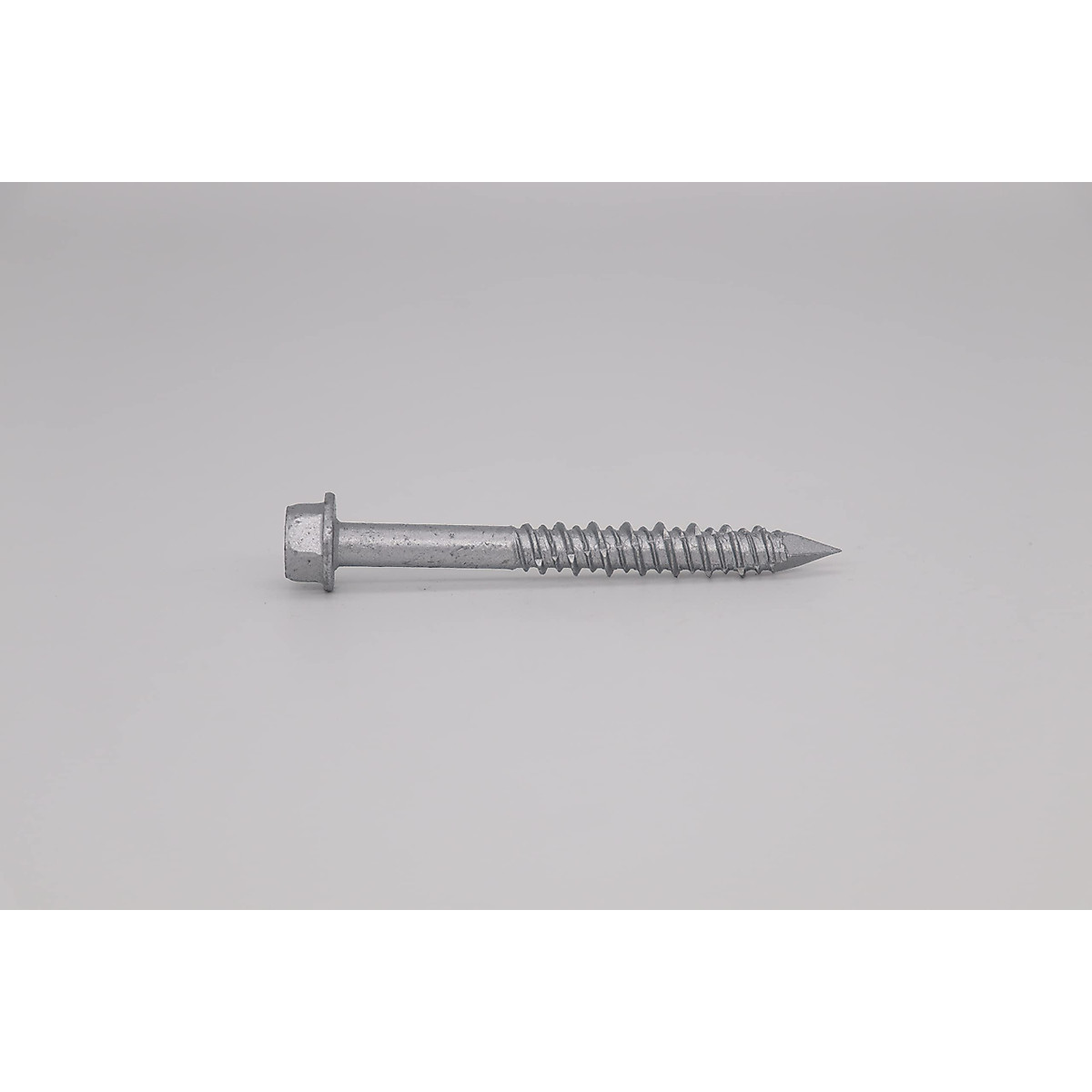 HLAFIX Fastener SS410 1000hrs Anti-Rust Silver Ruspert Coating Concrete Screw 1/4”x2-3/4”, Hex Washer Head, Diamond Point, 12pcs in Blister Package