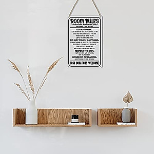 Maoerzai Room Sign for Teen Girls Bedroom Door Decor Room Sign Girl Room Rules Sign Wall Decor 8X12 Inch.