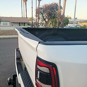 HECASA Air Design Tailgate Spoiler Compatible with 2009-2021 Dodge Ram Classic 1500 2500 3500 Replacement for #CH06A16 Black Cap Molding Top Protector