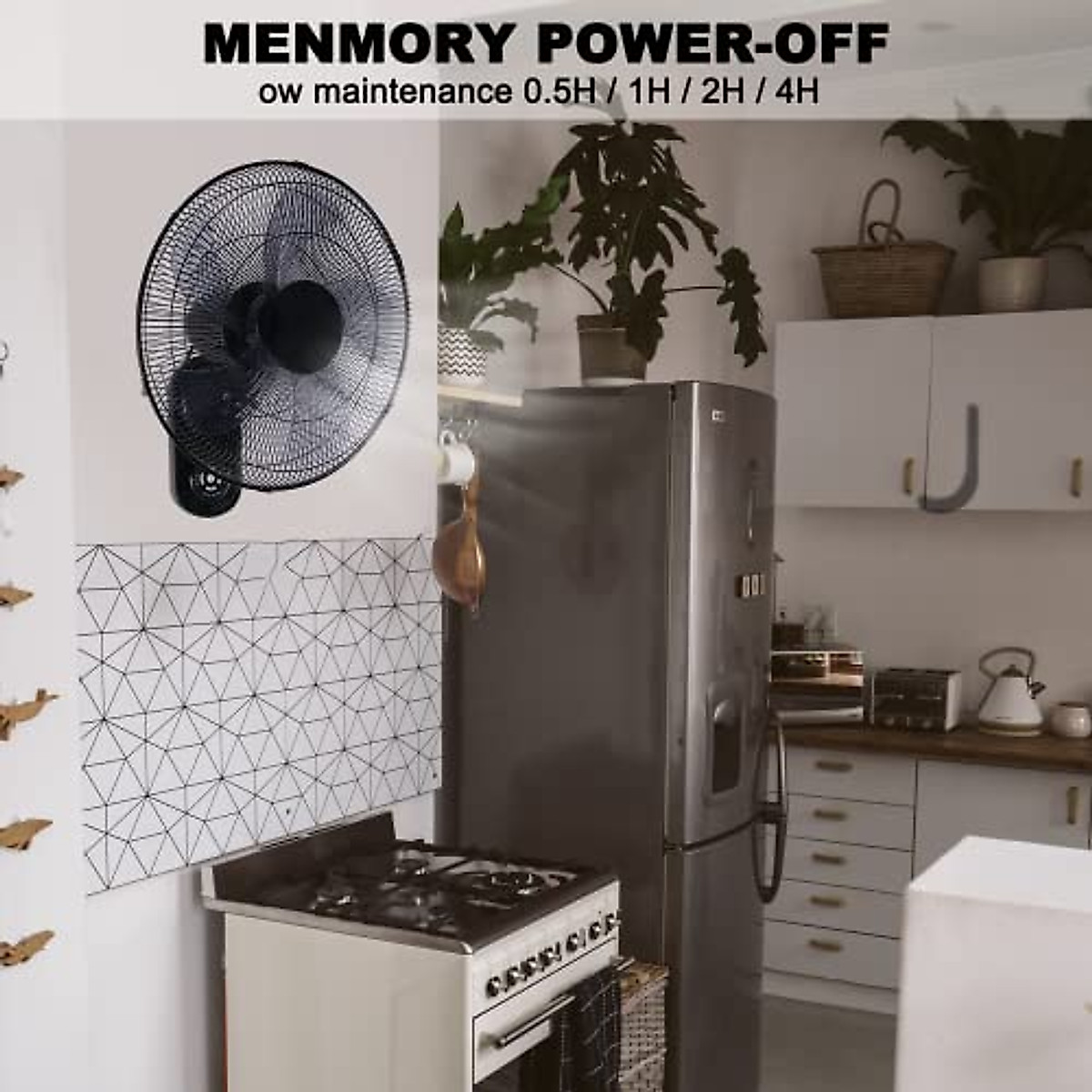 InfiniPower 18″ Blade Wall Mount Fan with Remote Control, 5 Blades Adjustable 3 Speed Wall Mount Fan for Indoor, Home, Office and College Dorm Use