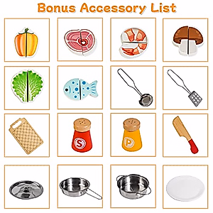 WOODMAM Wooden Kitchen Set for Kids, Corner Play Kitchen with Realistic Lights Sounds, Battery Operated Faucet Burner Range Hood Pot Pan Food, Toy Gift for Boys Girls Age 3+