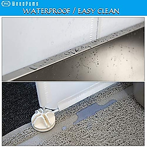 MEEXPAWS Cat Litter Box Enclosure Splash Guard Extra Large 27×20 in with Cat Litter Mat Easy Clean (White)
