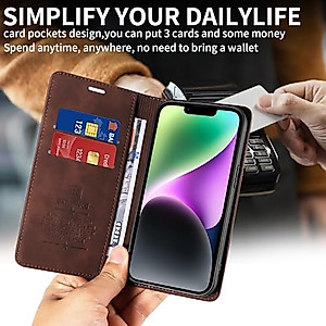 Protective Phone Case Wallet Case Compatible with Vivo Y15A 4G/Y15S 4G/Y10 4G/Y01 Case with Card Holder Flip Cover RFID Blocking Protective Leather Case Durable Shockproof Cover ( Color : Brown )