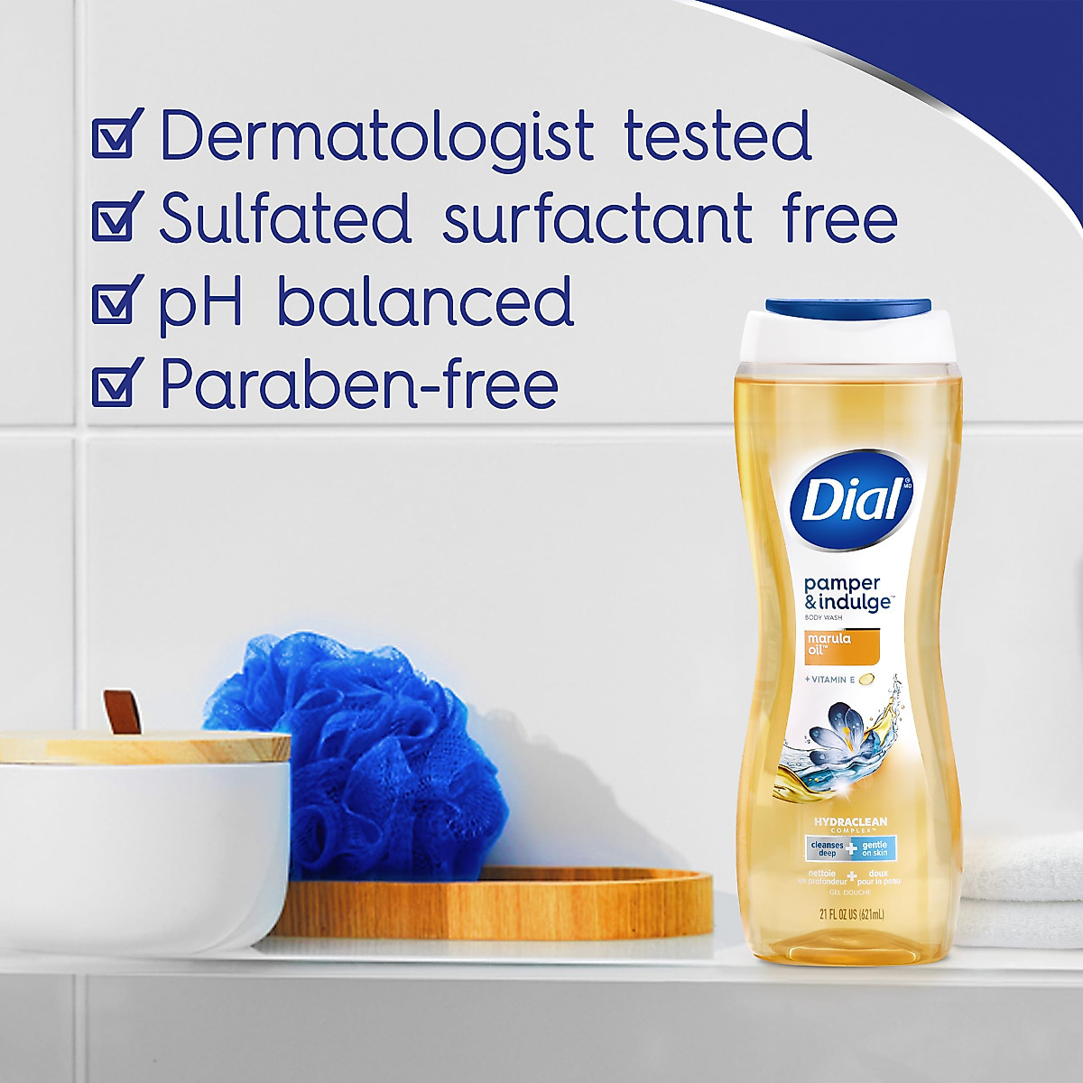 Dial Body Wash, Marula Oil, 21 fl oz (Pack of 4)