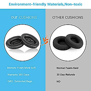 Professional Replacement Ear Pads for Bose QuietComfort 35 QC15 QC25 QC2 QC35/ Ae2 Ae2i Ae2w SoundTrue & SoundLink Over-Ear/Around-Ear Headphones/Soft Protein Leather (Black)