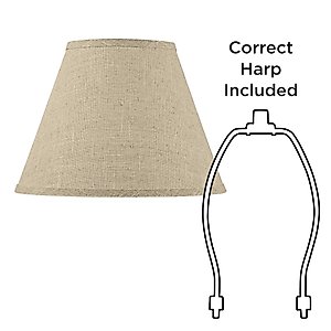 Fine Burlap Small Empire Shape 6" Top x 12" Bottom x 9" Slant (Spider) Replacement with Harp and Finial - Springcrest