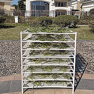 DOBMIT Stackable Laundry Drying Rack, Herb Drying Rack Sweater Drying Rack Mesh Clothes Drying Rack, 8-Layer