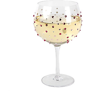 Pavilion Gift Company Pink Gem Stones-Birthday 24 Oz Stemmed Wine Glass