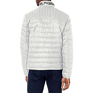 Tommy Hilfiger Men's Water Resistant Ultra Loft Down Alternative Puffer Jacket, Ice Color Block, Medium