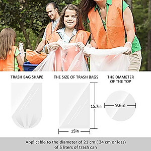1.2 Gallon 80 Counts Strong Trash Bags Garbage Bags by RayPard, fit 4.5-5 Liter, 0.8-1.6 and 1-1.5 Gal trash Bin Liners for Home Office Kitchen Bathroom Bedroom, Clear