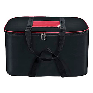 Storite Nylon Big Underbed Storage Bag Moisture Proof Cloth Organiser with Zippered Closure and Handle(BlackRed, 54x46x28cm) Rectangular (1 Pack)