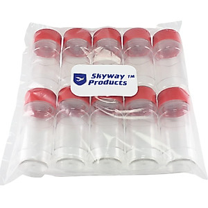 Skyway Supreme 4 OZ Clear Plastic Seasoning Containers Spice Bottles Jars - Set of 10 - Flap Cap with Sifter Spice Shaker - Durable Refillable - BPA Free