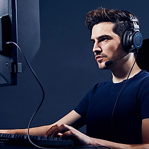 Audio-Technica ATH-G1 Premium Gaming Headset for PS5&Xbox Series X, Laptops, and PCs, with 3.5 mm Wired Connection, Detachable Mic, Black