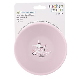 Stephen Joseph, Silicone Baby Bowls, Suction Bowl, Stay Put Suction Bowl, First Stage Self Feeding, Bunny