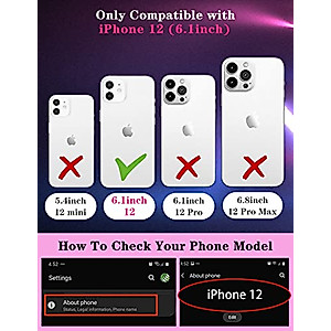 Goocrux (2in1 for iPhone 12 Case Skull Skeleton Women Girls Cute Girly Phone Cover Cool Funny Gothic Design with Slide Camera Cover+Ring Holder Teen Cases for iPhone12 6.1''