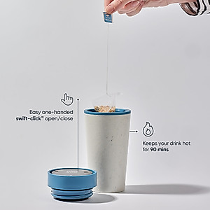 Circular & Co Insulated Reusable Coffee Cup - 8oz/227ml - Small Travel Mug - 100% Leakproof & Lockable - Push Top, One Hand Open, 360 Drinking Coffee Tumbler - Recyclable - BPA Free, Dishwasher Safe
