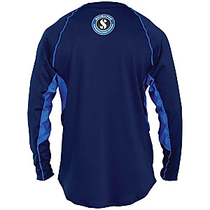 SCUBAPRO Men's Channel Flow UPF 50 Rash Guard Diving Shirt, Long-Sleeve, 2X-Large, Aegean Blue