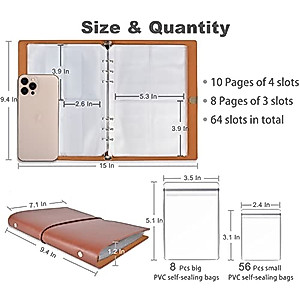 ChezMax Jewelry Organizer, Jewelry Storage Book with Pockets, Foldable Earrings Travel Album, PU Leather Accessories Holder Booklet for Bracelets Necklace Rings (64 Grids+64 Anti-Oxidation PVC Bags)