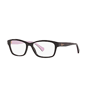 Ralph by Ralph Lauren Women's RA7108 Rectangular Prescription Eyewear Frames, Shiny Black Glitter/Demo Lens, 52 mm