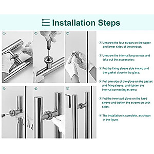 Sliding Barn Door Handles Push Pull Modern Interior/Exterior Door Handles,Double Sided Glass Doors Wooden Door Commercial Gates Handle H Shape,Easy to Install