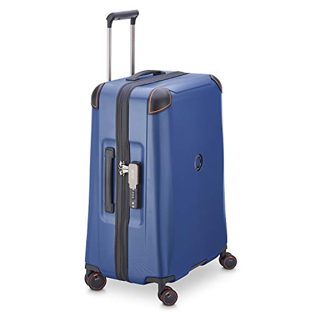 DELSEY Paris Cactus Hardside Luggage with Spinner Wheels, Navy, Checked-Medium 24 Inch