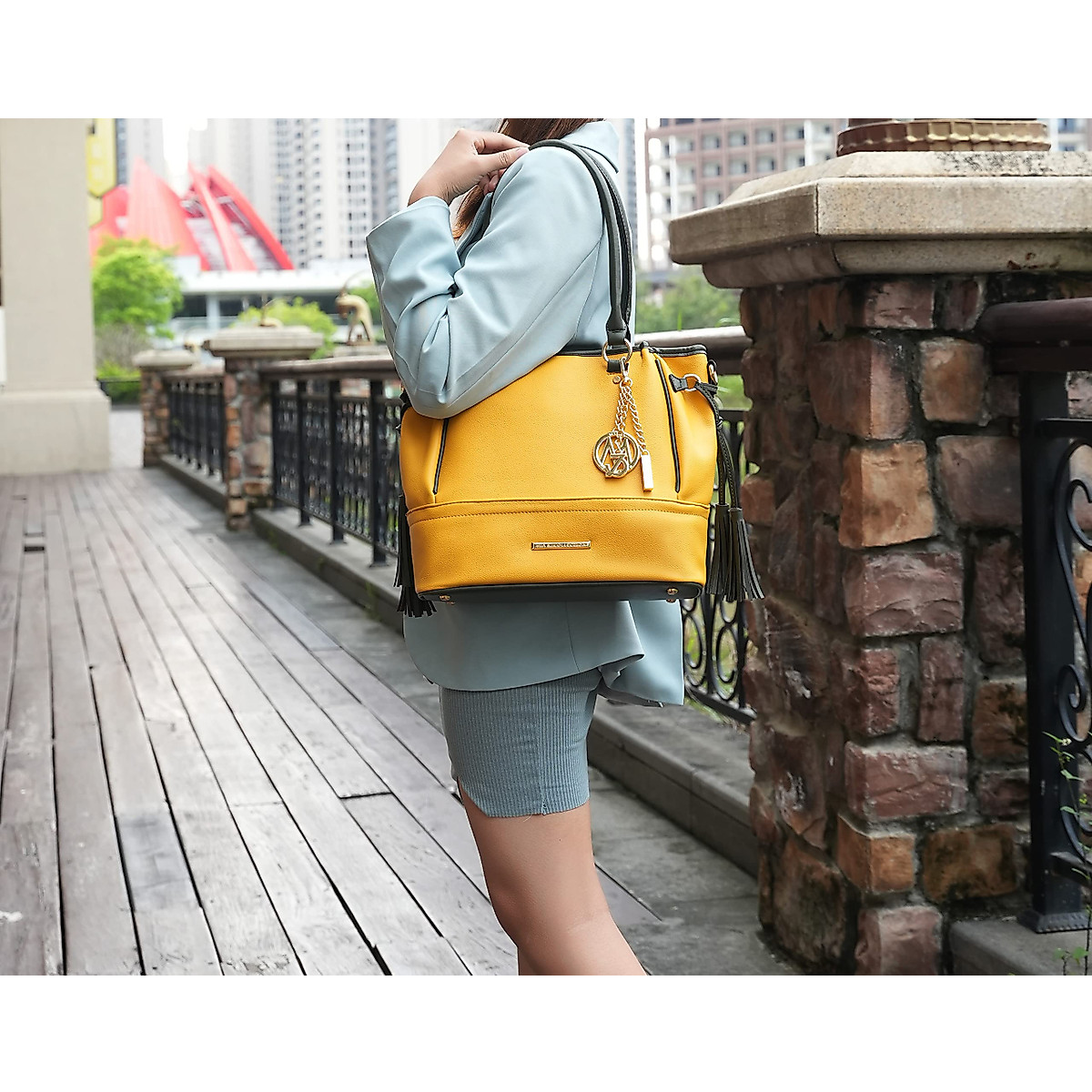 MKF Collection Tote Bag for Women - Top-Handle Vegan Leather Purse